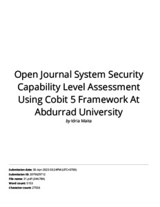 TURNITIN_Open Journal System Security Capability Level Assessment Using Cobit 5 Framework At ...
